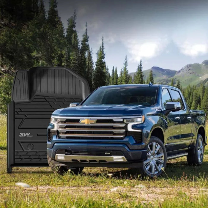 3W Custom Floor Mats Chevy / Chevrolet Silverado 1500 2019-2026, Chevy ...