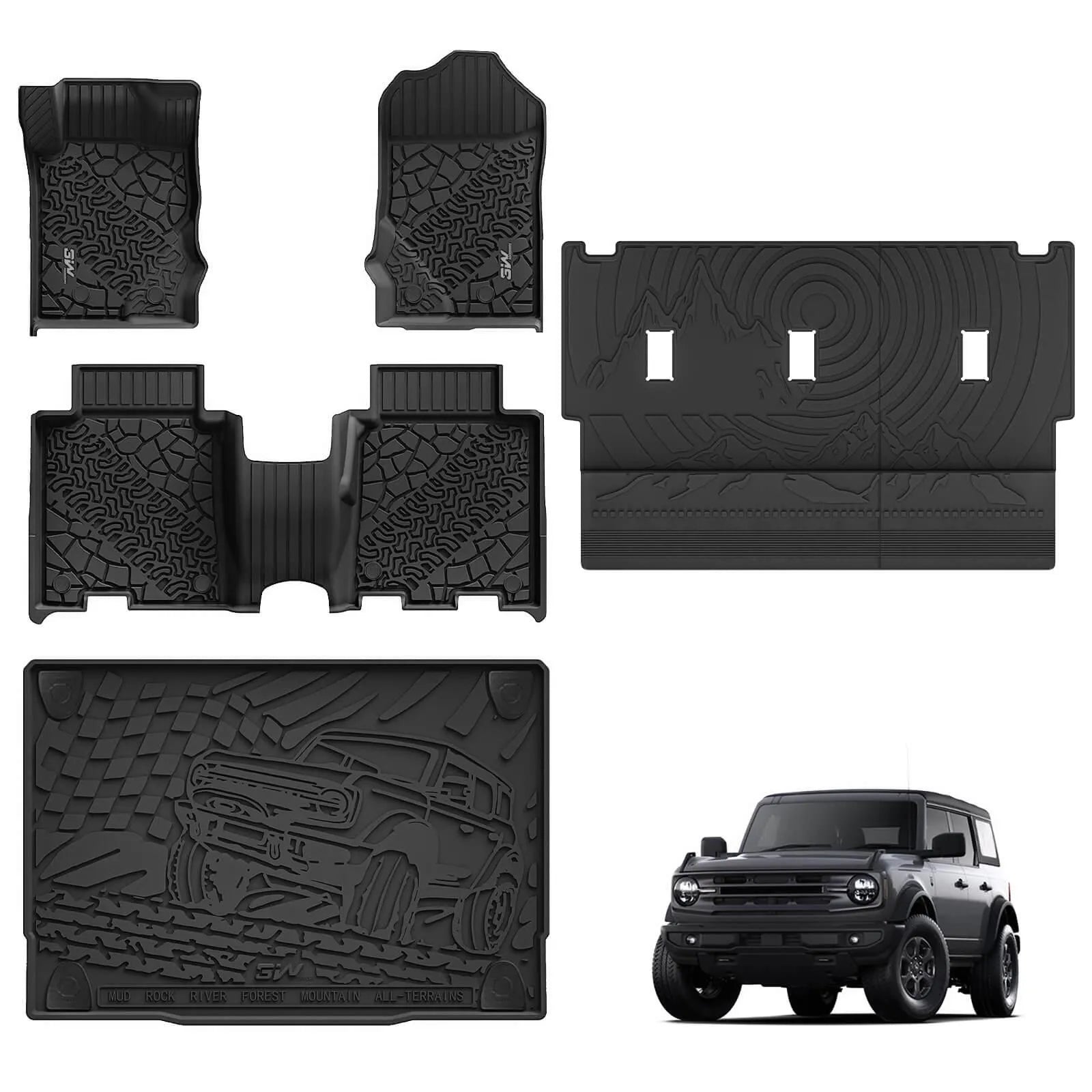 3W Custom Floor Mats 2019-2025 Chevy / Chevrolet Silverado 1500 2500 HD ...