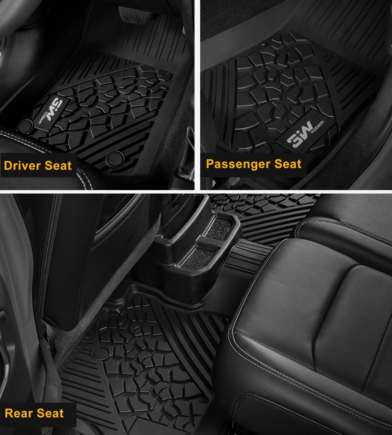 3W Jeep Wrangler JKU 2013-2018 Unlimited 4 Door Only Custom Floor Mats TPE Material & All ...