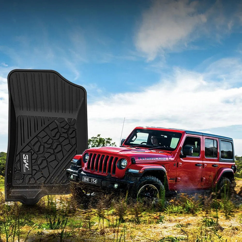 3W Jeep Wrangler JLU Custom Floor Mats or Trunk Mat 2018-2024 Unlimited ...