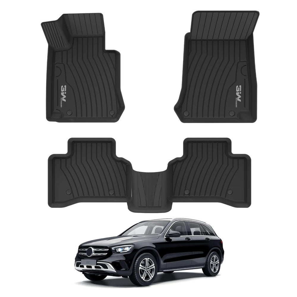 3W Mercedes-Benz GLC 2016-2022 Custom Floor Mats / Trunk Mat (Trunk Mat ...