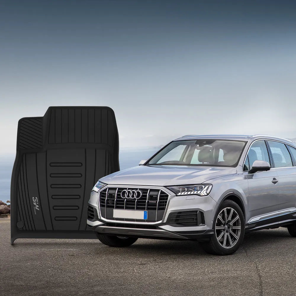 3W Audi Q7 2017-2025 Custom Floor Mats TPE Material & All-Weather ...