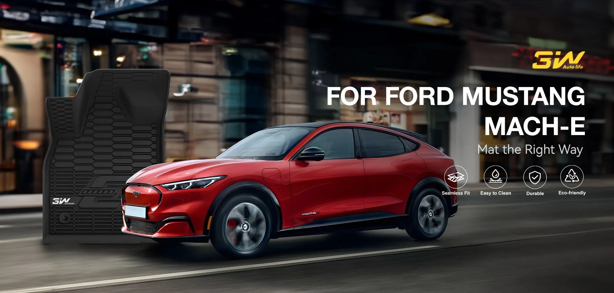 3W Ford Mustang Mach-E 2021-2024 Custom Floor Mats / Trunk Mat TPE ...