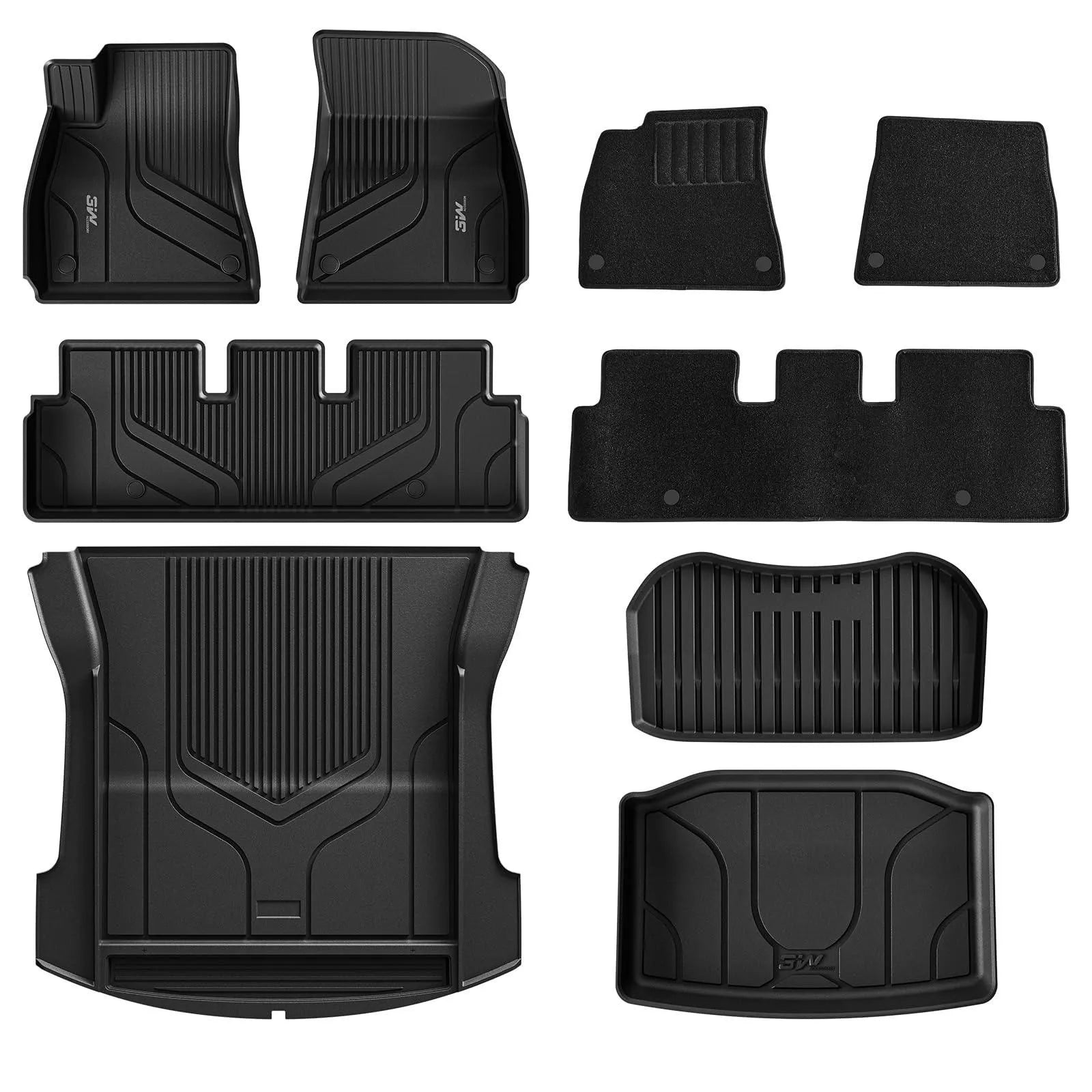 3W Tesla Model 3 2021-2023 Custom Floor Mats / Trunk Mats TPE Material