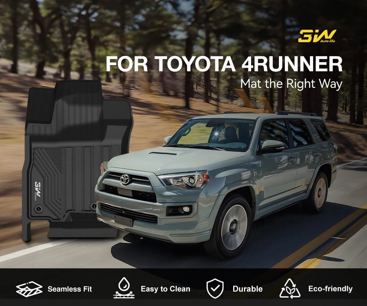 3W Toyota 4Runner 2013-2024 (Only for 5 Seat) Custom Floor Mats TPE ...