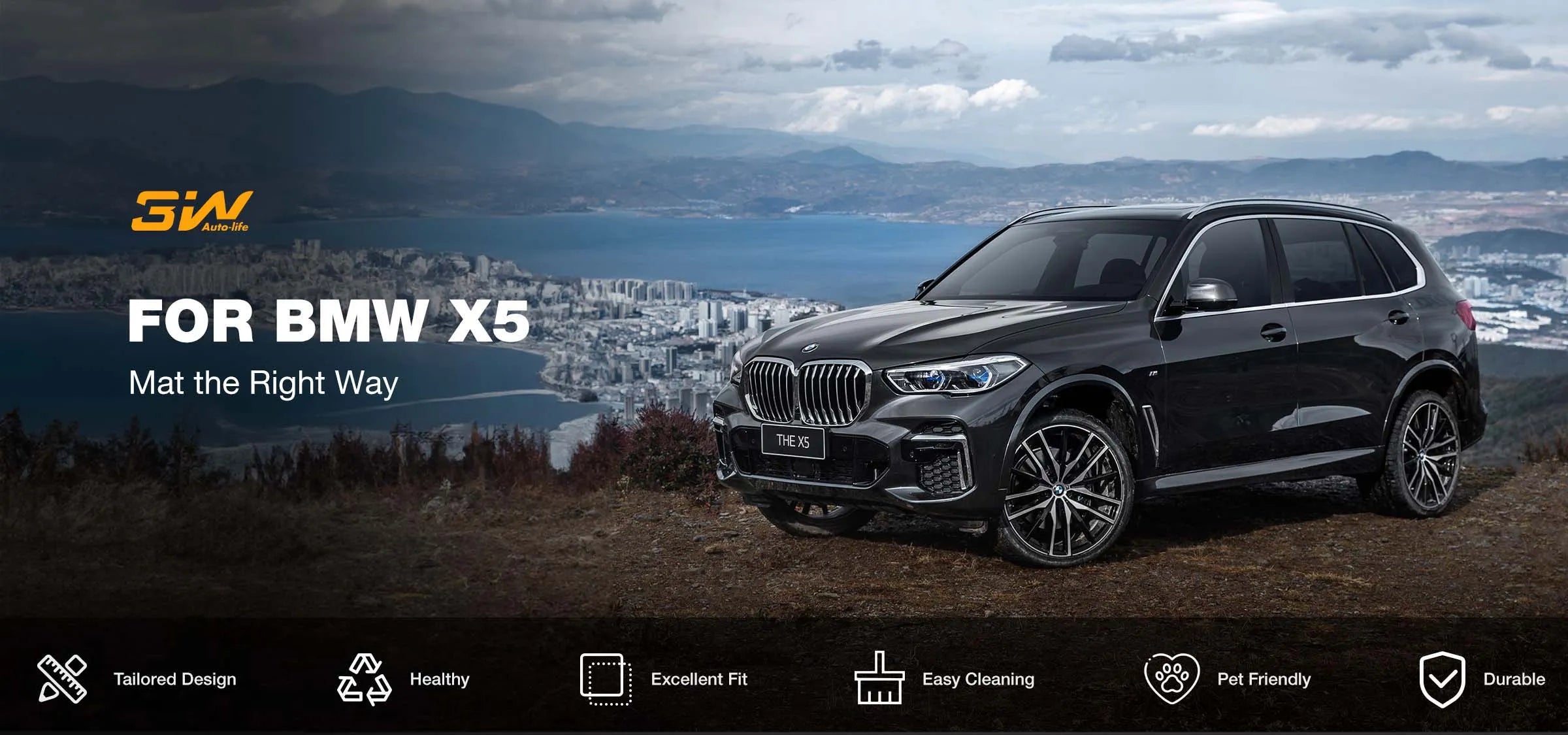 3W BMW X5 2019-2025 Custom Floor Mats / Trunk Mat TPE Material & All-Weather Protection